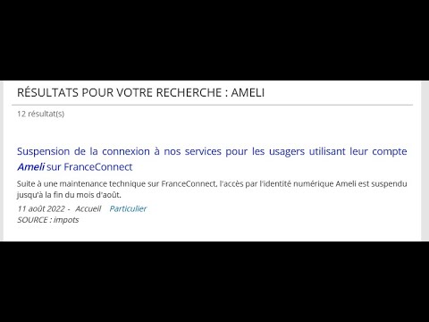 Compte ameli inaccessible , compte ameli résilié FRANCECONNECT en panne Franceconnect HS