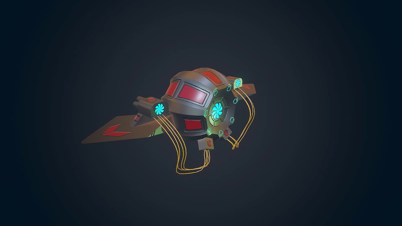 SciFi Military Drone 02 Low-Poly