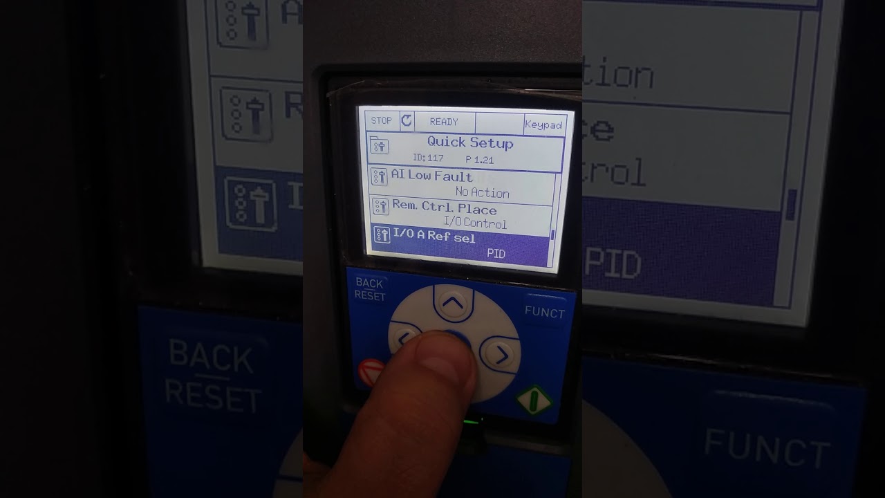Vacon 100. Quick Setup settings