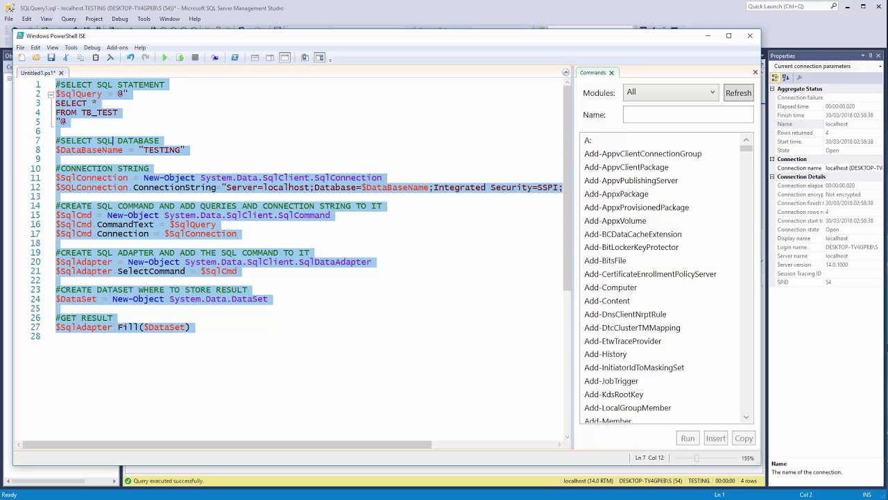 PowerShell | MSSQL | Select & Output