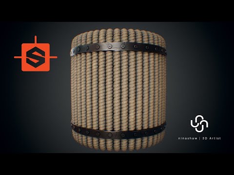 TIMELAPSE | Substance Designer Tutorial l Rope with Metal Trims