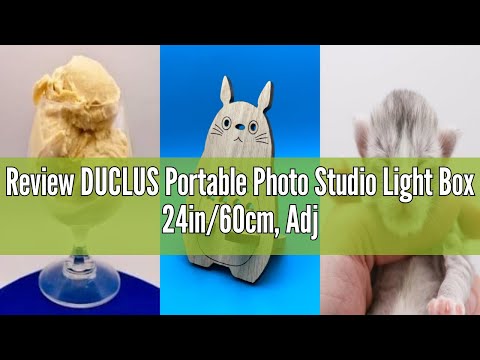 Review DUCLUS Portable Photo Studio Light Box 24in/60cm, Adjusatable Light Box with 120pcs SMD LED B