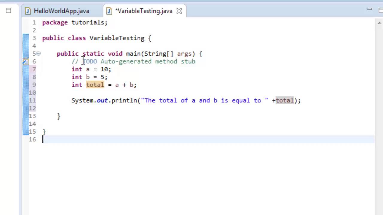 Java Tutorial 3: Intro to Variables