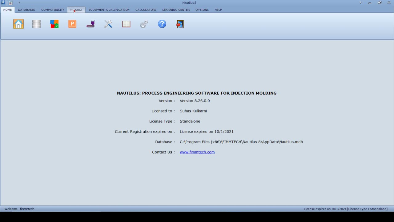 Starting a project in the Nautilus Software