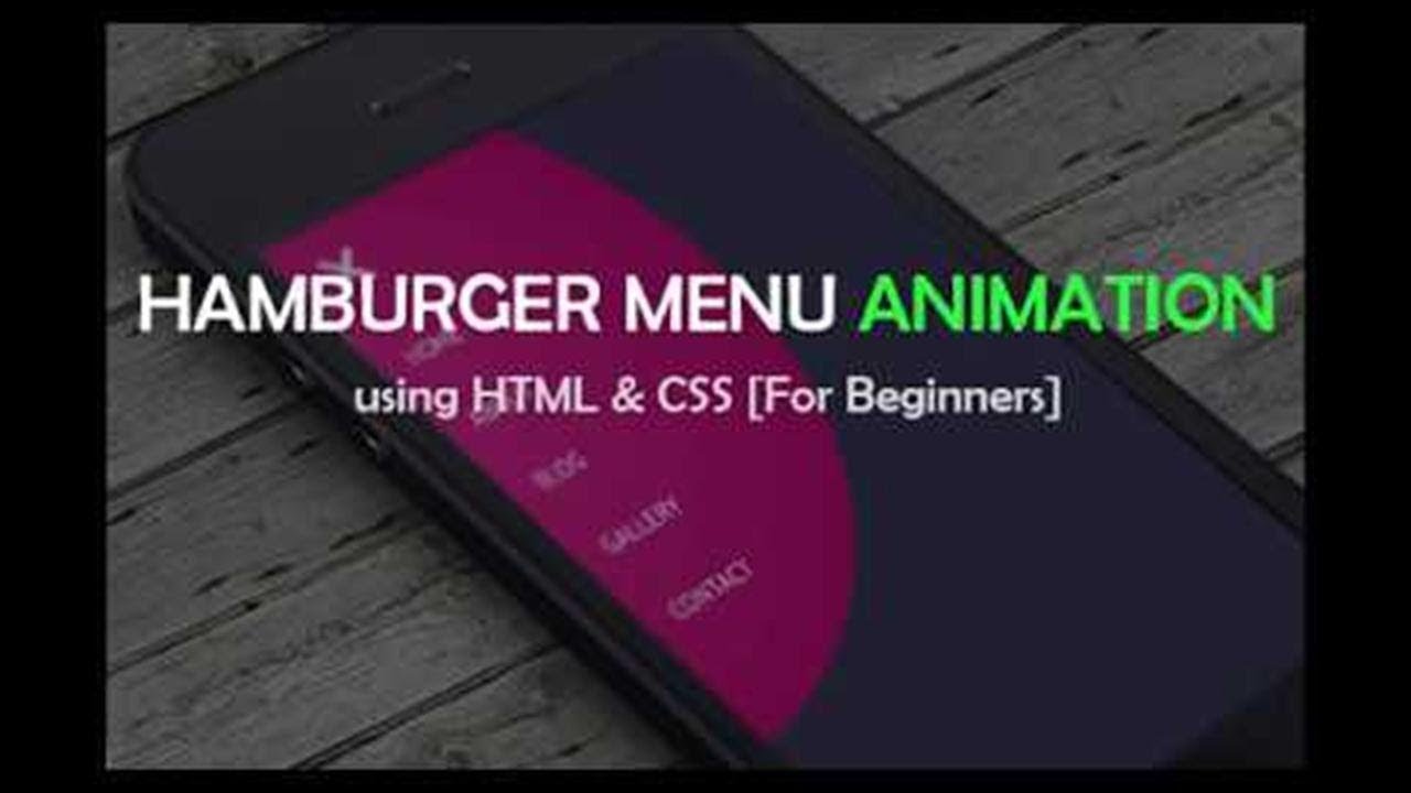 Easy Hamburger Menu Animation using HTML, CSS [For Beginners]