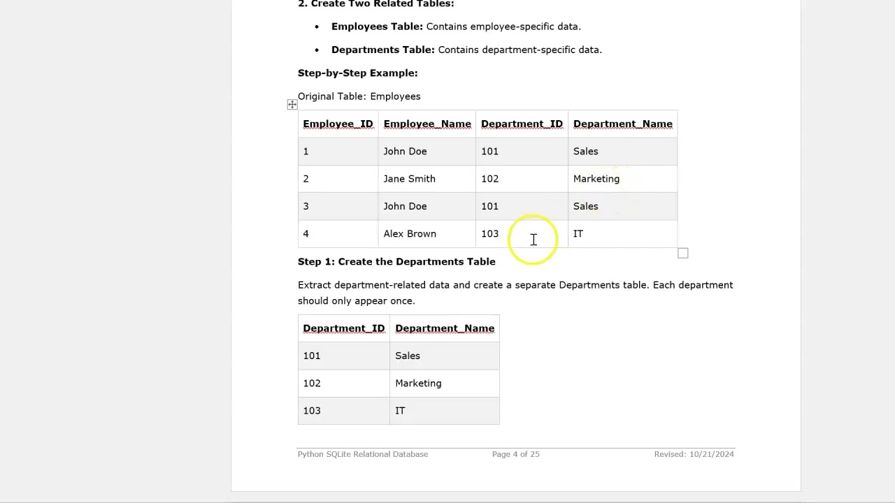 Part 1: Python SQLite Database Design