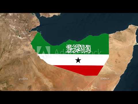 Somaliland Map With Flag Colors Overlay