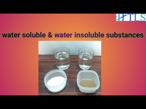 water soluble substances and water insoluble substances