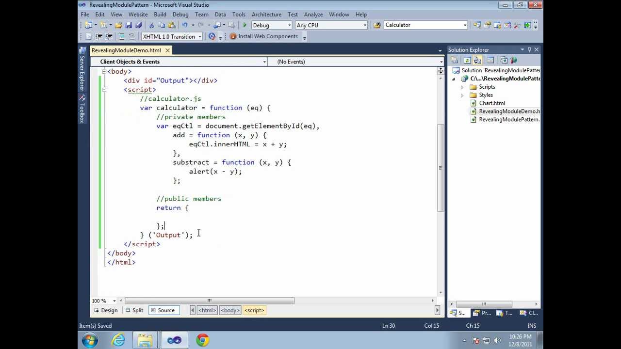 Structuring JavaScript with the Revealing Module Pattern