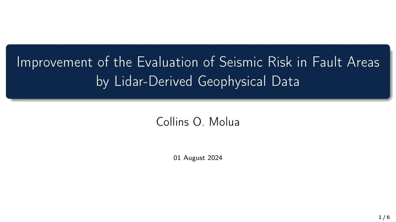 Title - Improvement of the Evaluation of Seismic Risk in Fault Areas by Lidar-Derived Geophysical