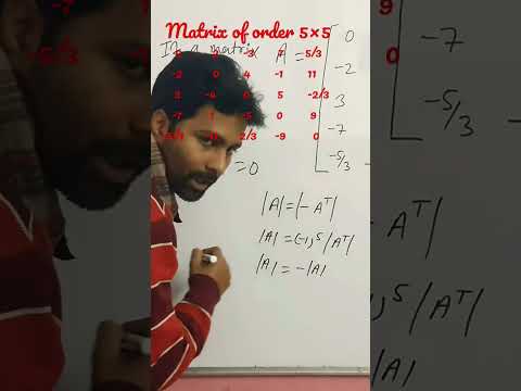Determinant associated to a skew Matrix of odd order #shorts #themathik #rajibJhasir