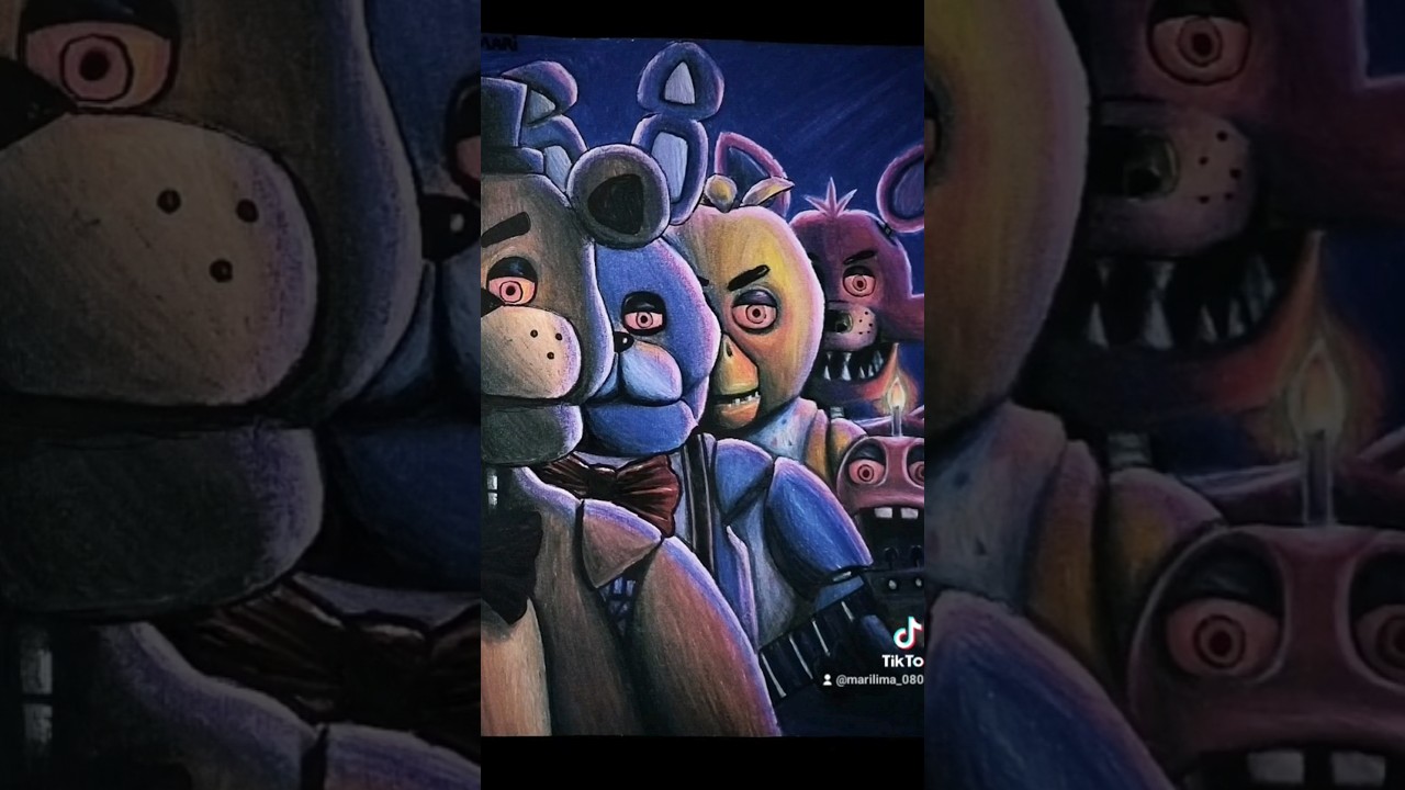 Desenhando o poster do filme de FNAF #fnaf #fivenightsatfreddys #fivenightsatfreddy #art #drawing