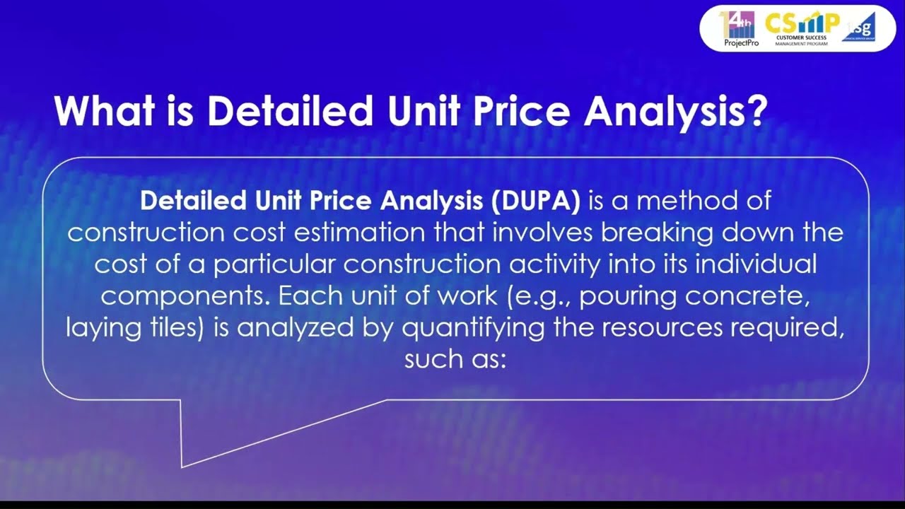 CSMP: WAP: Step by Step to DUPA using a Cost Estimating Tool Part 1
