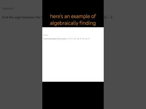 Angle between 3D vectors - Example 1