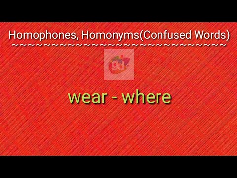 wear-where Confused Words(Homophones,Homonyms) Meaning with Example||Googul Dictionary||