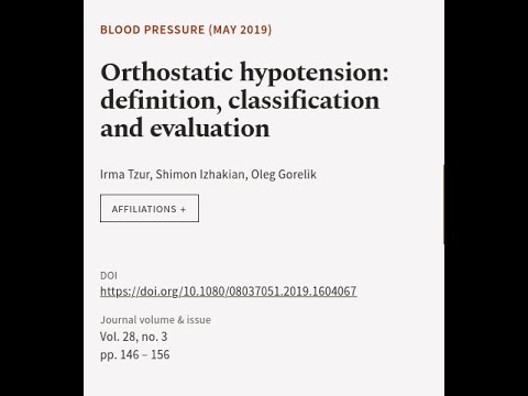 Orthostatic hypotension: definition, classification and evaluation | RTCL.TV