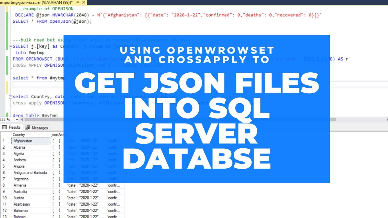 JSON Openrowset and Openjson parser example