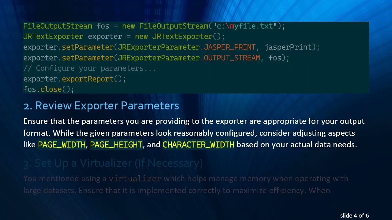 Overcoming the java.lang.OutOfMemoryError When Exporting Jasper Reports to Text