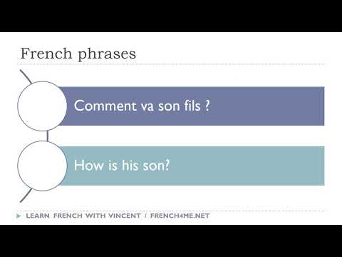 How To Say In French I How is his son