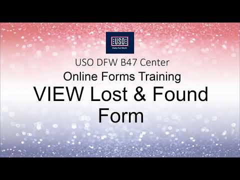 Training VIEWING Lost & Found ENTRIES