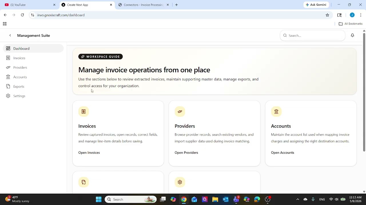 Invoice Processing Application - Gmail scopes requesting video