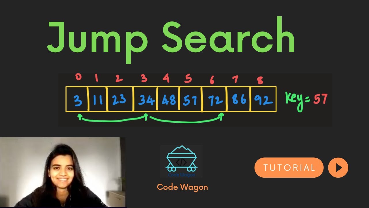 Jump Search | Jump search algorithm | Explained with example | Code explanation
