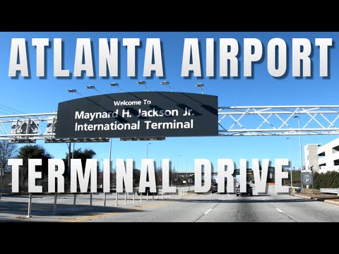 Driving into Atlanta International Airport - International Terminal - 4k - With Pauses & Highlights
