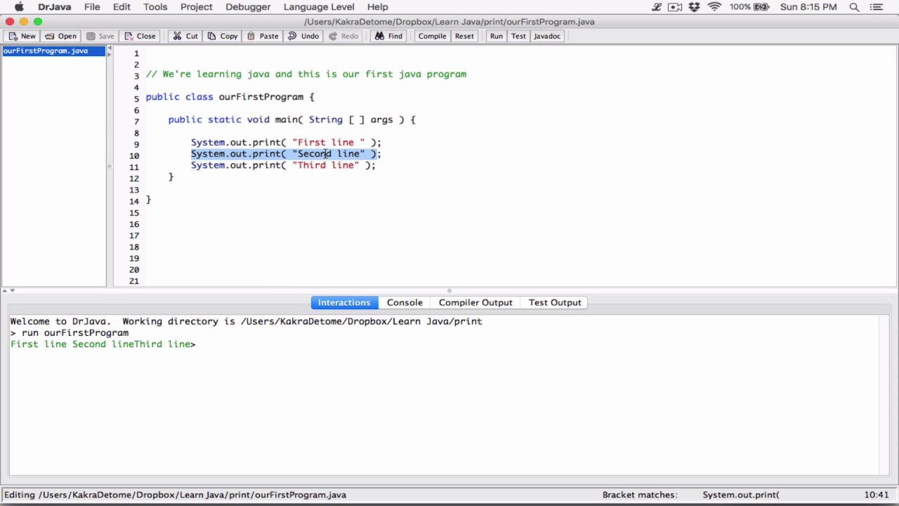 5. The System.out.print statement - Learn Java