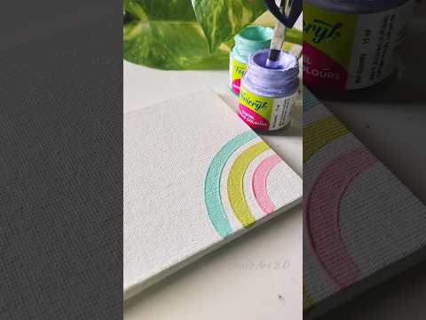 Paint with me 🎨🖌️ Abstract mini canvas painting ✨✨ #art #shorts #colors #drawing #pastel