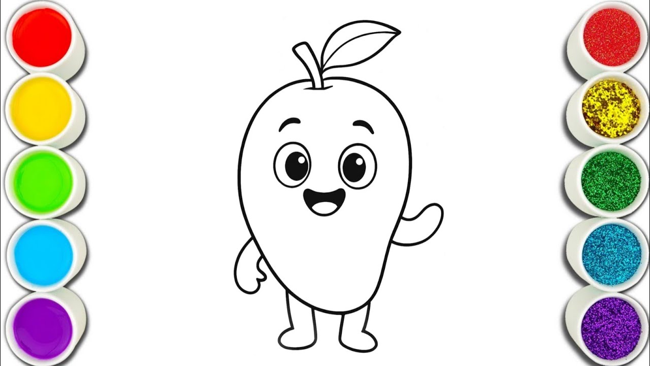 How to Draw and Color a Mango Character | Easy Drawing for Beginners