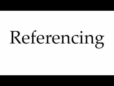 How to Pronounce Referencing