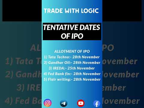 NEW ALLOTMENT DATES l TATA TECHNOLOGIES l GANDHAR OIL l IREDA l FEDBANK l FLAIR IPO