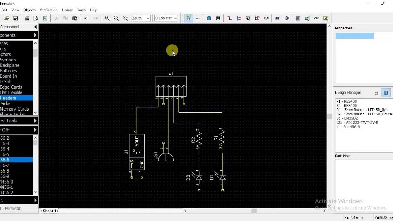 02) Basic schematic in Diptrace  (Establishing the connection )