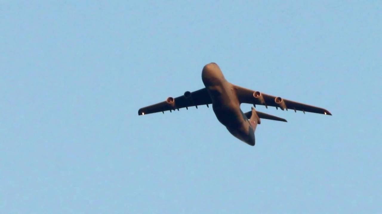 Lockheed C-5 Galaxy AFRC 00461 LHBP Takeoff over Budapest