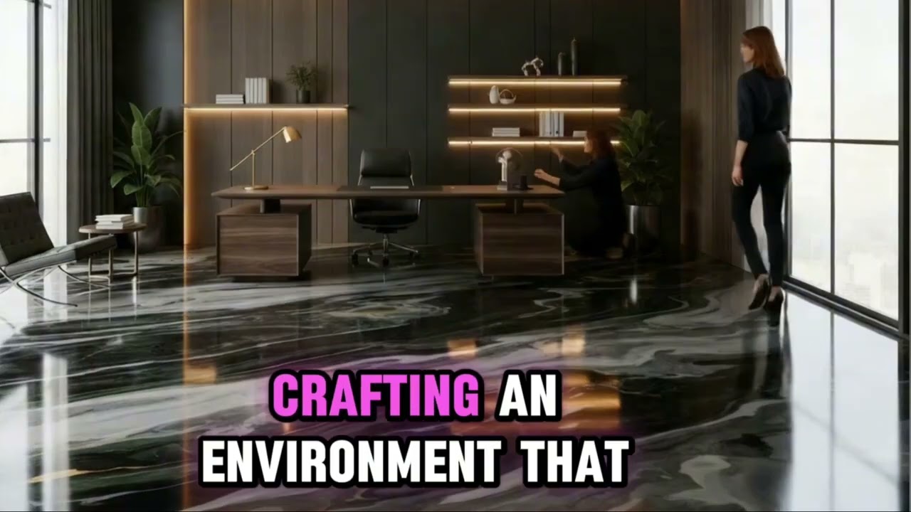 Ultra Luxury Home Office Transformation Timelapse – Modern Executive Workspace with Metallic Epoxy 