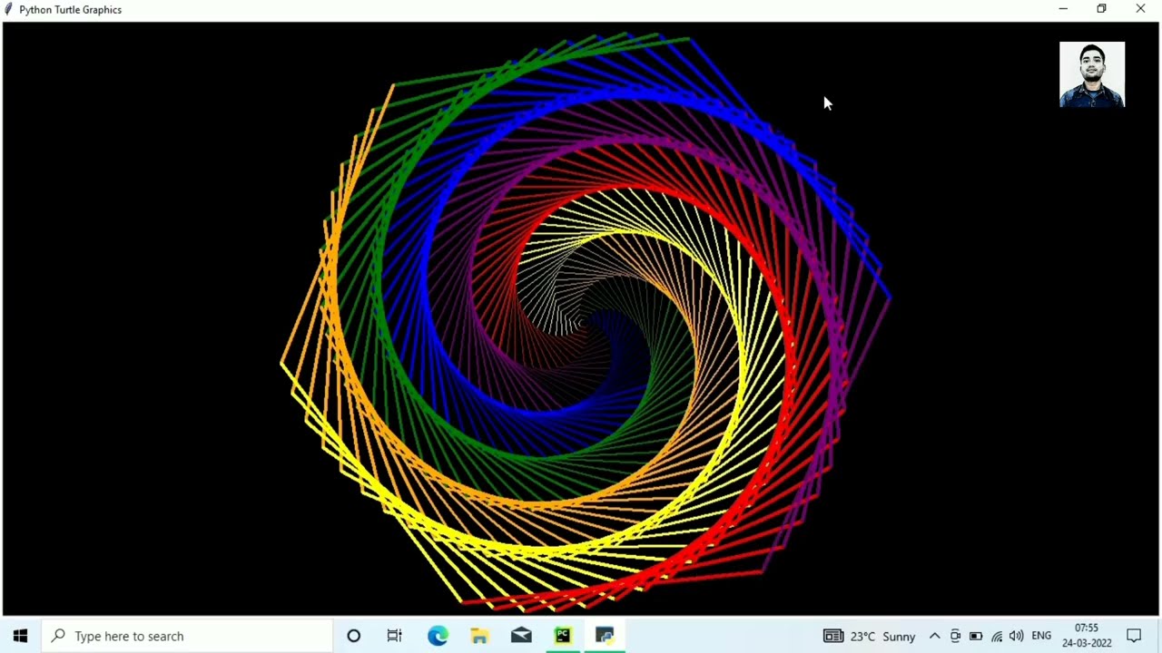Turtle Programming in Python | Python Turtle Graphics Tutorial | Python Turtle | Rainbow Benzene