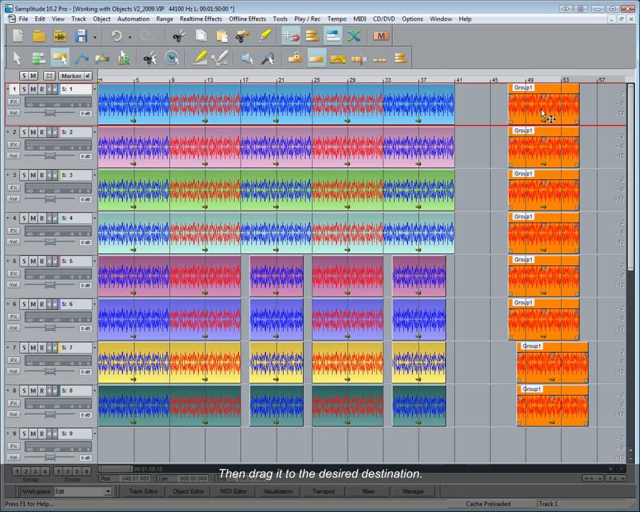Samplitude - Working with Objects 14:Grouping Objects