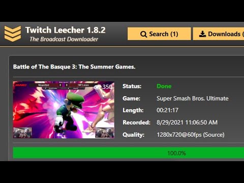 How to upload Smash Bros vods from twitch