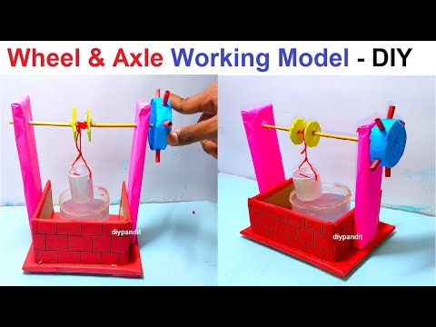 Learn wheel and axle working model for science project exhibition diy water well physics DIY ...