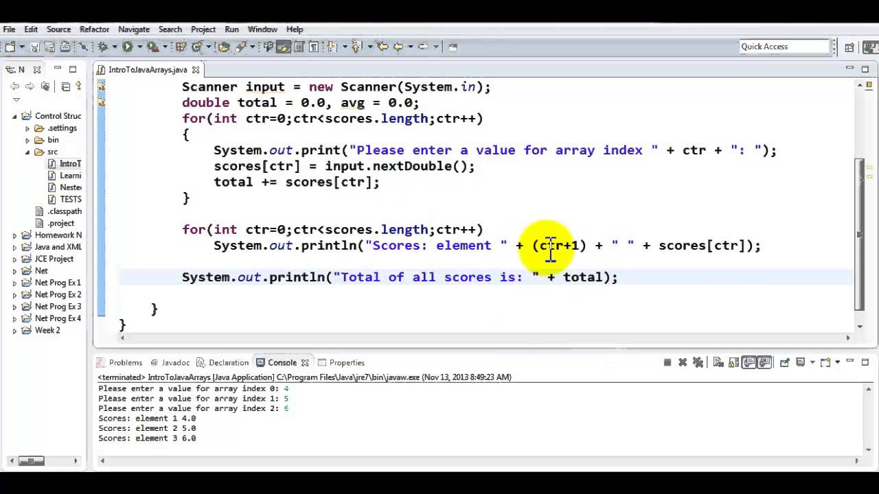 Java Tutorial - Working with Arrays Part 3