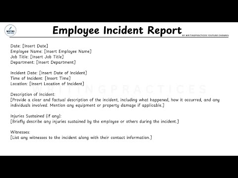 [LETTER TEMPLATE] How To Write Employee Incident Report Letter Step by Step Guide | WritingPractices