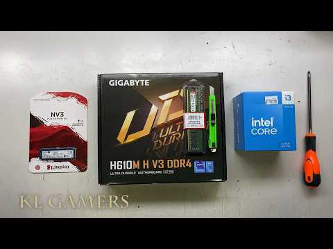 14th Gen intel 14100 GIGABYTE H610M H V3 DDR4 Kingston NV3 Everyday Use PC Build