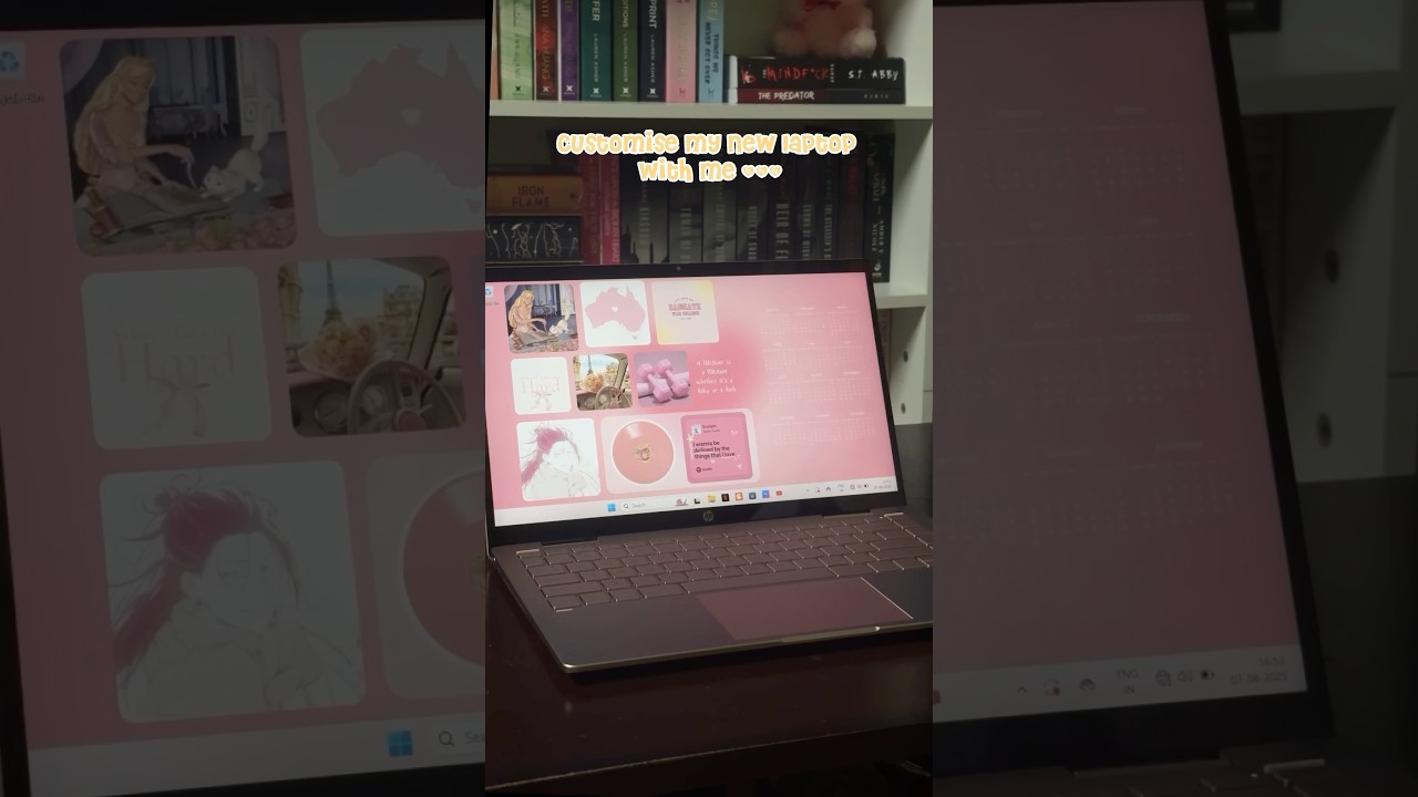 🩷💻 #youtubeshorts #customised #laptop #hp #wallpaper #pink #taylorswift #explore #canva #booktube