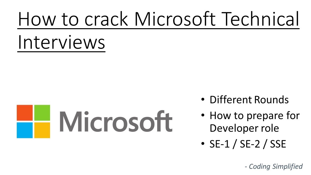 How to crack Microsoft Technical Interviews