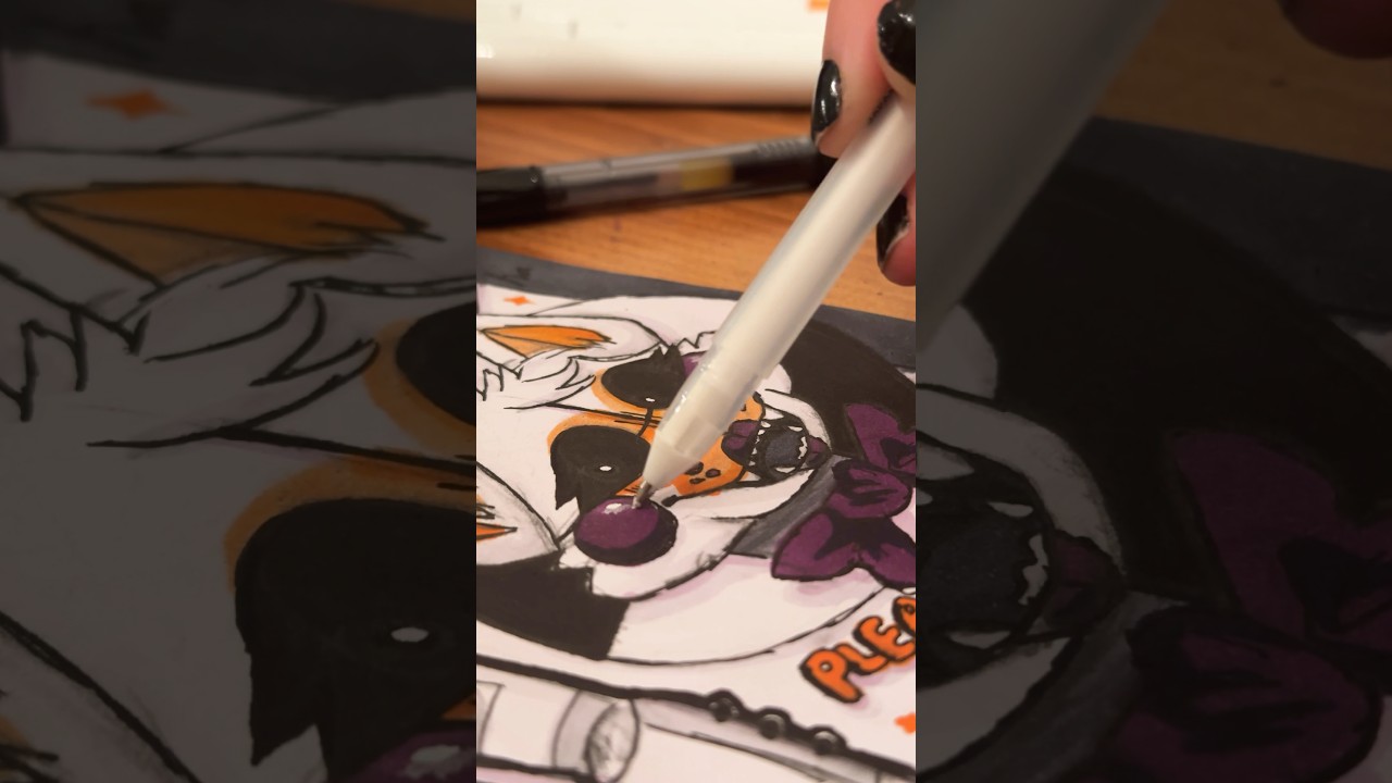 randomly decided to draw Lolbit 👀 || #traditionalart #art #ohuhumarkers #fnaf #lolbit