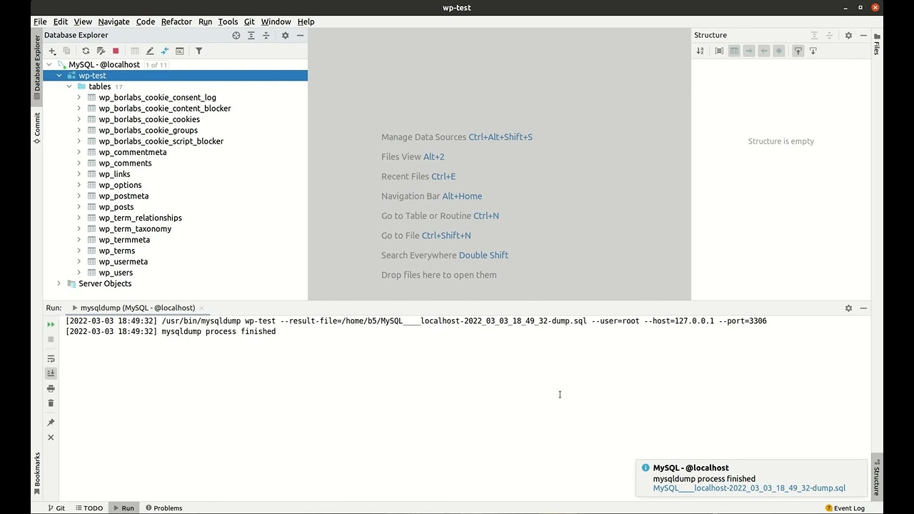 DataGrip - export sql