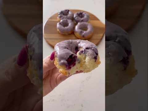 Baked blueberry donuts! #shorts #baking #recipe
