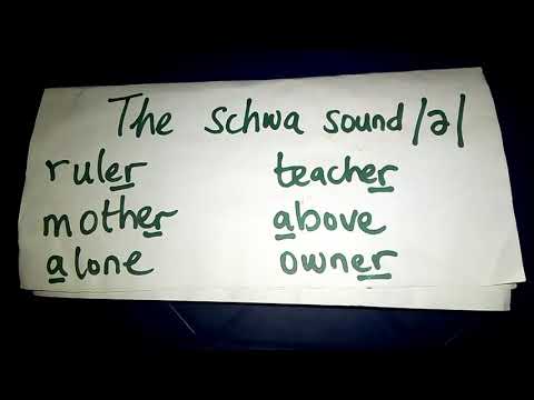 Words that have the 'schwa' sound. Most of them end in 'er' or begin with letter 'a'