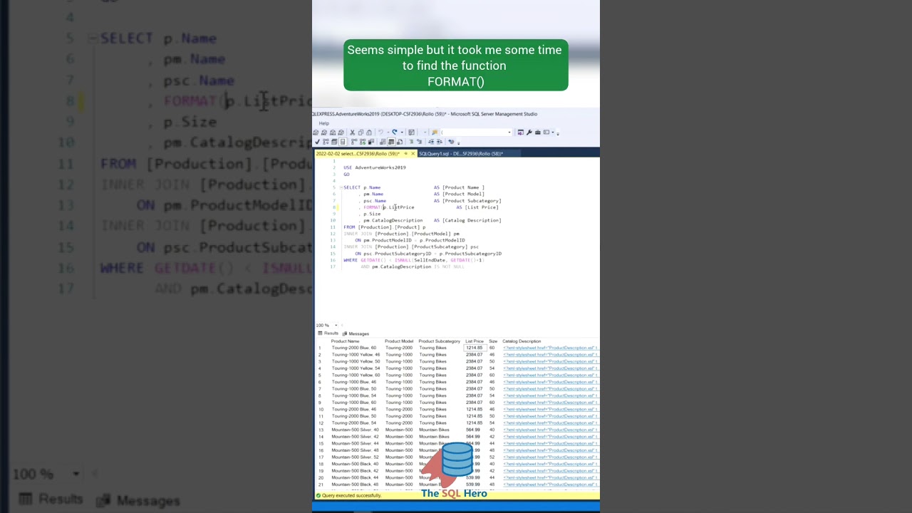 💎Brilliant💎 function  #SQL #dataengineering #dataanalytics #datascience #sqlserver #database #data
