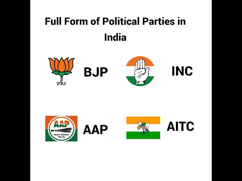 Full Form of Political Parties in India || BJP, INC, AITC,AAP#shorts #shortvideo #gk #facts
